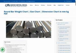 Round Bar Weight Chart | Size Chart | Dimension Chart in mm kg PDF ...